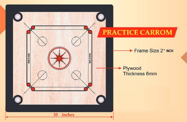 HOOMA 2 INCH BORDER GLOSSY FULL size Carrom Board(32'Inches)with Coin ...