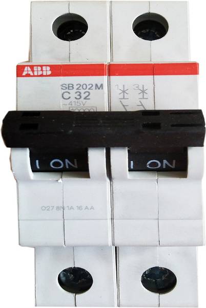 ABB 32A Double pole C Curve MCB - 10kA (SB202 M-C32) 32A Double pole C Curve MCB - 10kA (SB202 M ...