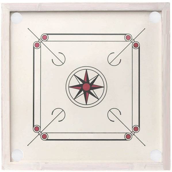 HOOMA Matte finish Wooden Round Pocket Carrom with Coins, Striker and ...