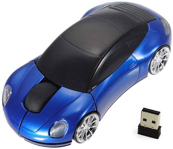 microware Wireless Mouse Cool 3D Sport Car Shape 2.4GHz Ergonomic Optical Mice with USB Receiver ...