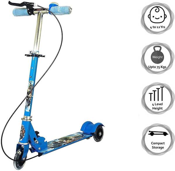 Viha fashion Three Wheeled Metal Folding Skate Scooter with Light up ...