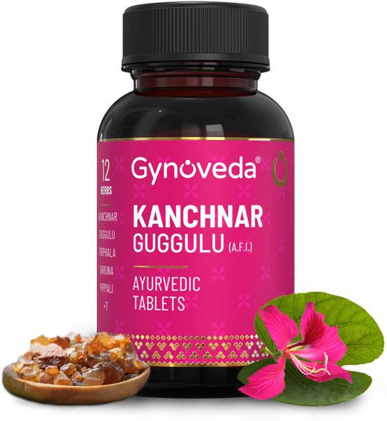 Gynoveda Thyroid Ayurvedic Tablet, Kanchnar Guggulu Maintain TSH T3 T4 ...