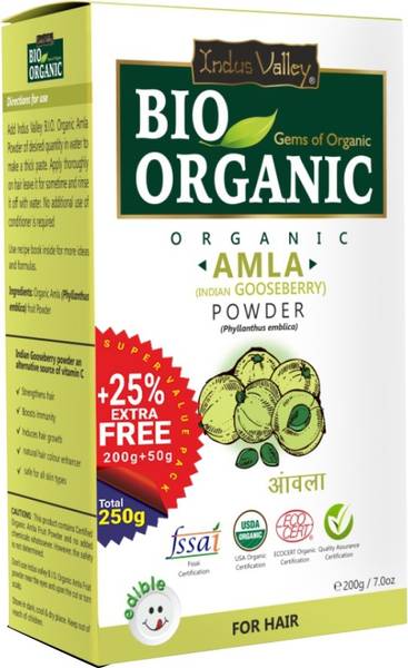 Indus Valley Natural & Organic Amla Indian Gooseberry Powder for Hair ...