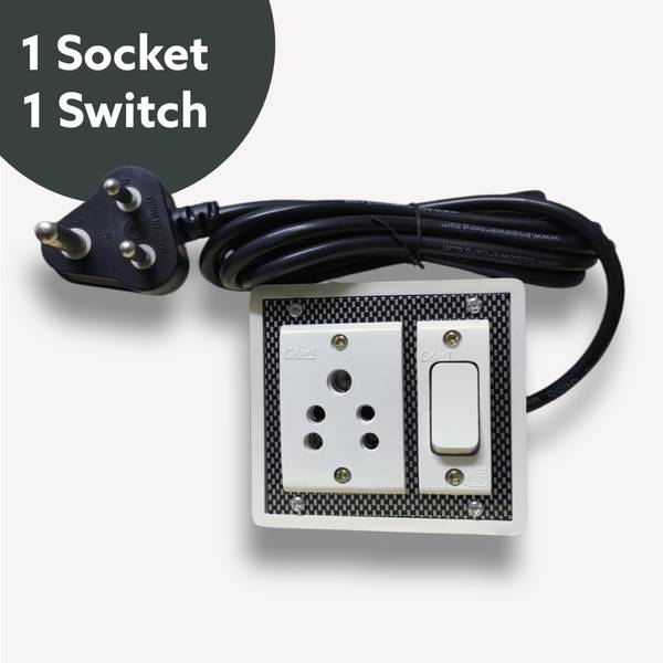 Ziltos 1 Socket & 1 Switch Board with 3 Yard wire 1 Socket Extension ...