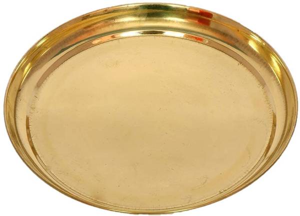 ABNF Brass Pooja Plate & Solid Poojan Thali For Home And Temple Brass ...