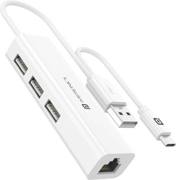 Portronics Mport 60 4-in-1 Multiport Type C/USB With Lan Adatpter USB ...