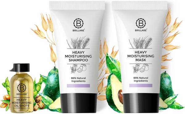 Brillare Heavy Moisturising Mini Combo, Natural Shampoo, Conditioner ...