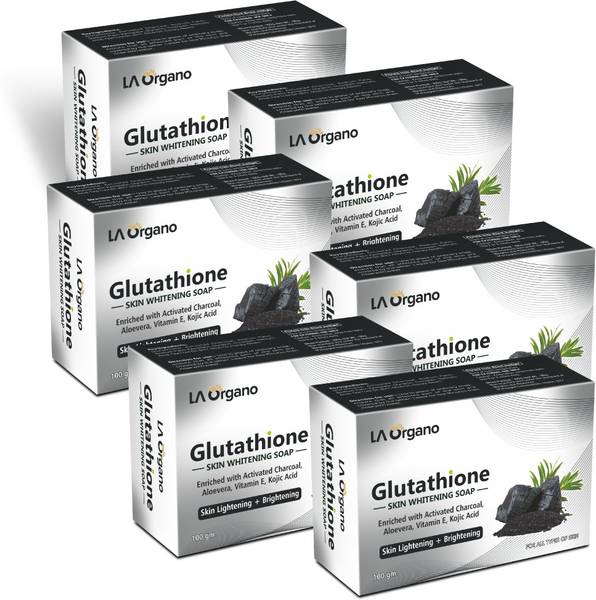 La Organo Glutathione Charcoal Skin Lightening And Brightening Soap For