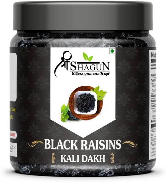Shagun Premium Afghani Seedless Black Raisins - 500gm (JAR PACK ...