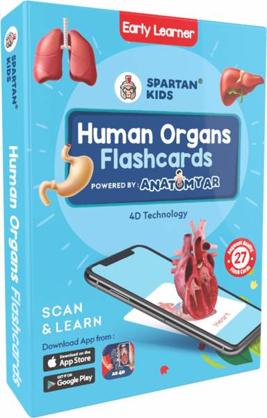 spartan kids Human Organs Flash cards | Early Learning 4D Technology ...