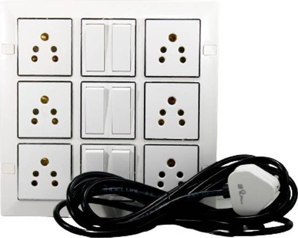 JELECTRICALS Modular Extension Board With 20 Meter Long Wire 6 Socket ...