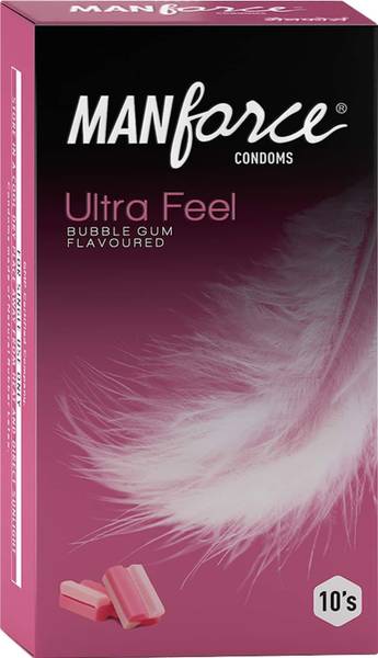MANFORCE Ultra Feel Bubblegum Flavoured Box Of 10 Condoms Condom ...