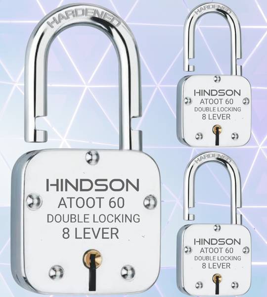 HINDSON Lock Round 60mm with 3 Key,Pk-3 Atoot 60 Steel Double Locking ...