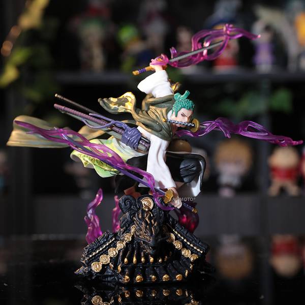 AG MOTO Roronoa zoro action figure on roof One Piece Zoro Anime Figures ...