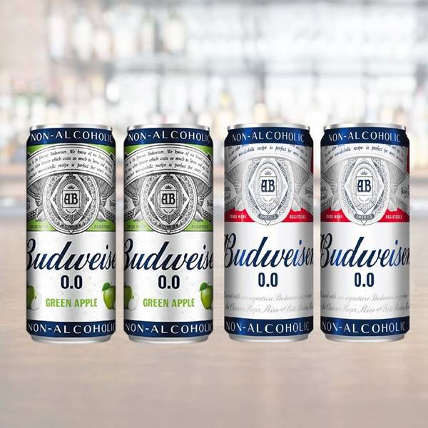 Budweiser Non Alcoholic Beer Can and Non Alcoholic Green Apple Can ...