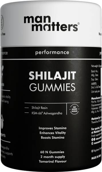 Man Matters Shilajit Gummies | Pure Shilajit & Ashwagandha KSM66 | Boosts Stamina & Strength ...