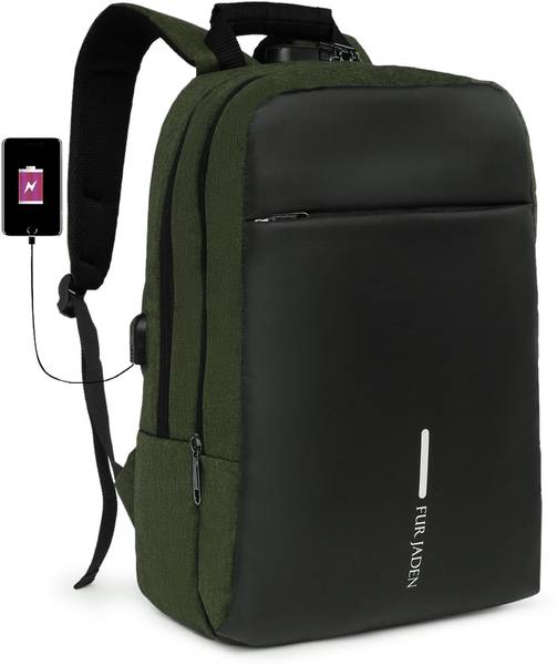 FUR JADEN Anti-Theft Number Lock Business 15.6 Inch Laptop Backpack for ...