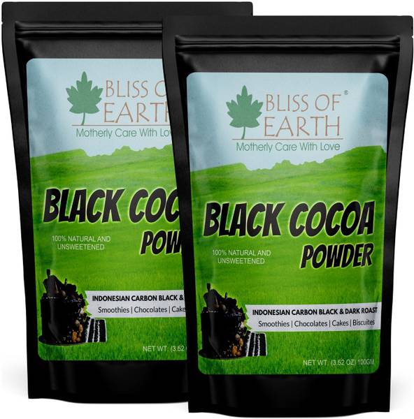 Bliss of Earth Black Cocoa Powder Natural and Unsweetened Carbon Black ...