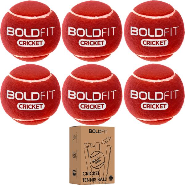 BOLDFIT Tennis Ball Hard Tennis Cricket Ball Red Hard Tennis Ball for ...