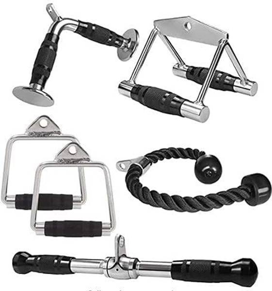 Sara store Pack-Triceps Rope ,Straight LAT Bar, V Shaped,Rowing Handle ...