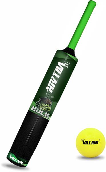 THE VILLAIN Plastic Cricket Bat | Black Color | Full Size | Bat & Ball ...