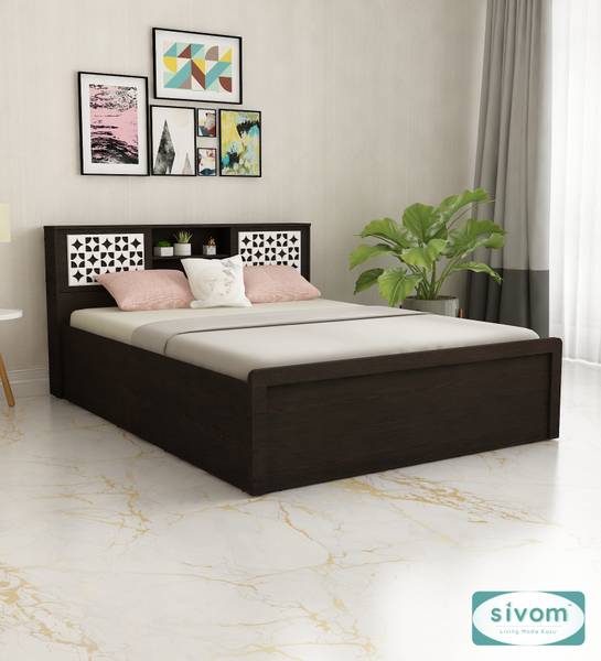 SIVOM Orient Modular Box Bed with Storage Engineered Wood Queen Box Bed ...