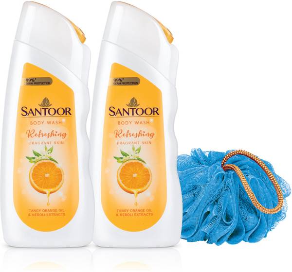 Santoor Refreshing Skin Body Wash, Tangy Orange Oil, Shower Gelwith ...
