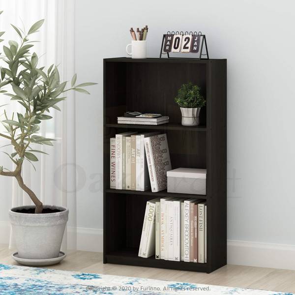 Oakcraft 3 Tier Multipurpose Storage Unit Engineered Wood Open Book ...