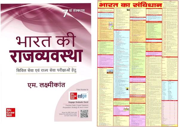 Indian Polity m Laxmikanth with constitution map in Hindi - Price History