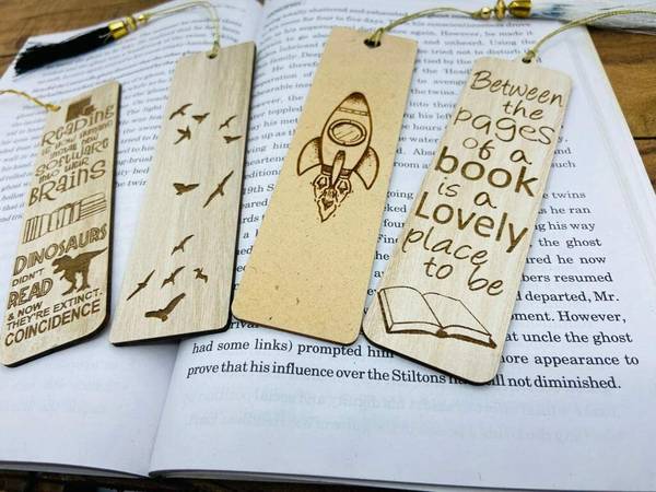 style works bookmarks for novels Books Set of 4 Bookmarks Wooden ...