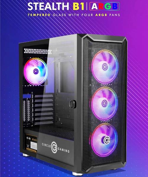 CIRCLE CT GAMING STEALTH B1 ARGB TEMPERED GLASS WITH FOUR ARGB FANS ...