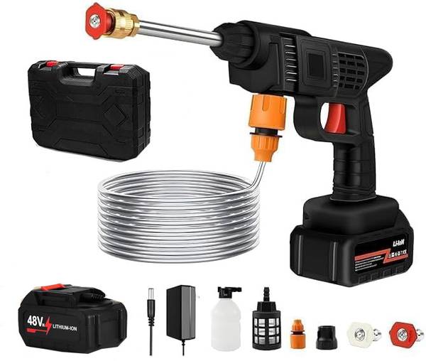 Tazomi 48V Cordless Portable Water Gun for Car Wash Bike Washing Nozzle ...