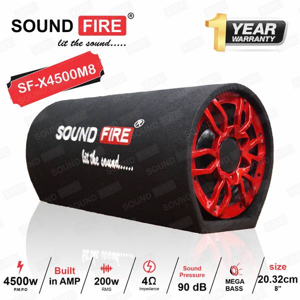 SOUND FIRE SF-X4500M8 8-INCH BassTube with In-Built Amplifier Subwoofer ...