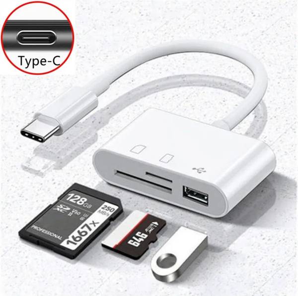 fire turtle Type C OTG Card Reader USB Cable 3 in 1 SD/TF Card Reader ...