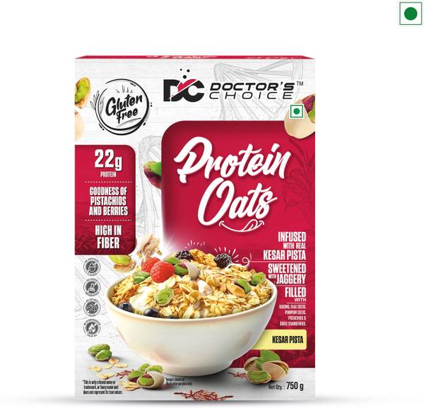 DOCTOR'S CHOICE Kesar Pista High Protein Oats,22g Protein, No Maida, No ...
