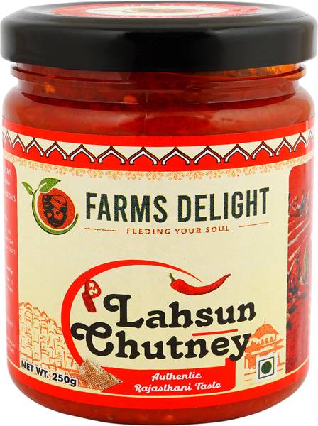 Farms Delight Lahsun Chutney | Mathania Chilli Garlic Sauce | Authentic ...
