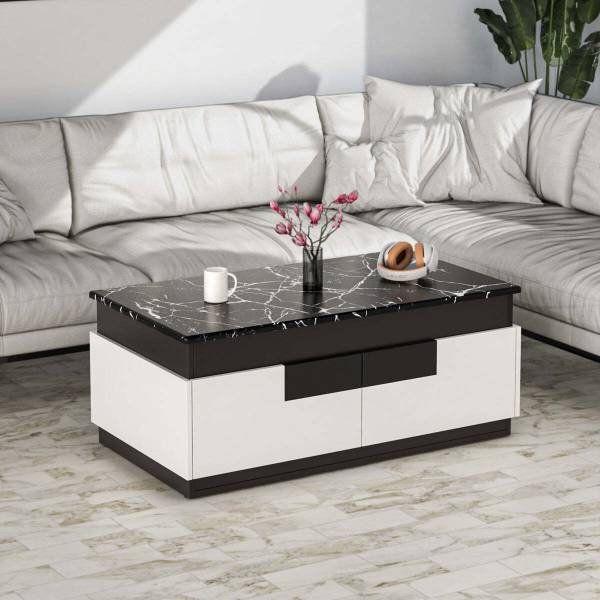 Nilkamal Vegas with 2 Drawer | Marble Top | Center Table | Engineered ...