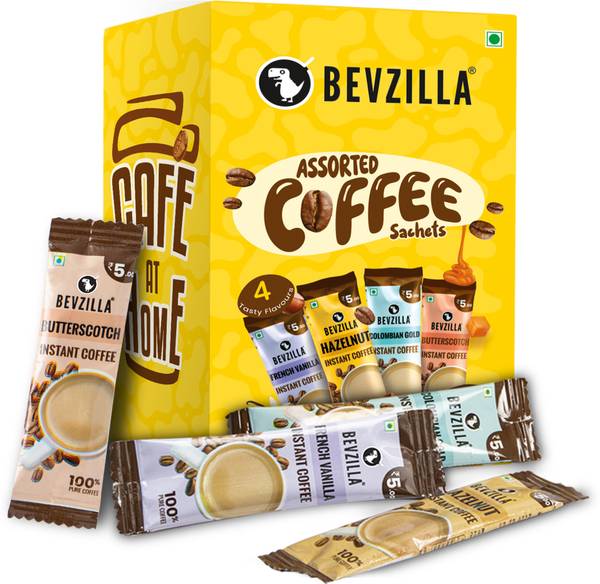 Bevzilla Instant Coffee Powder - 96 Sachets Box Flavour,24 Sachets Each ...
