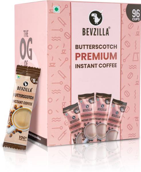 Bevzilla Instant Coffee Powder - 96 Sachets Box, English Butterscotch ...