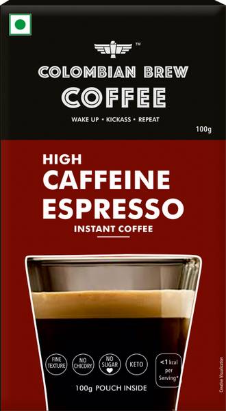 Colombian Brew High Caffeine Espresso Instant Coffee, Strong Instant ...