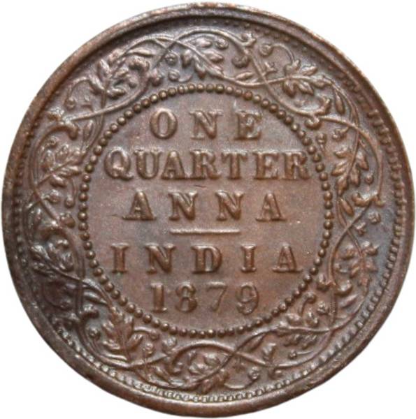 Prideindia 1 Quarter Anna (1879) Victoria Empress British India Old and ...