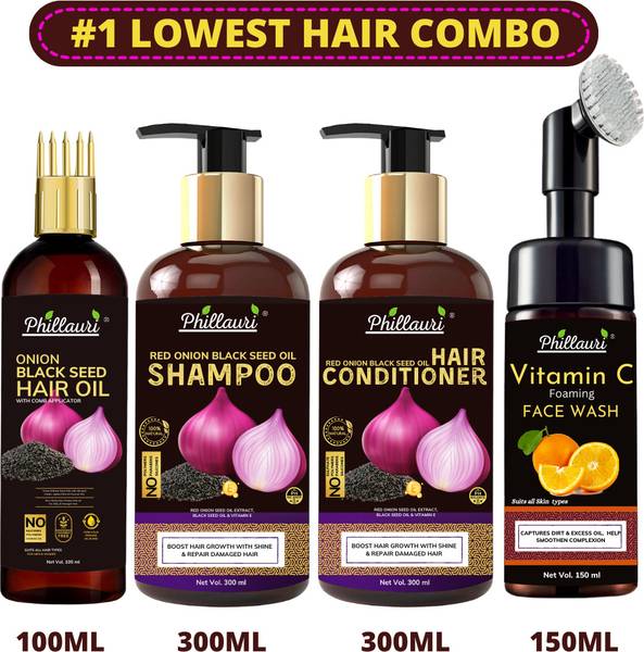 Phillauri Hair Care Kit, Hair Oil, Shampoo, Conditioner and Facewash ...