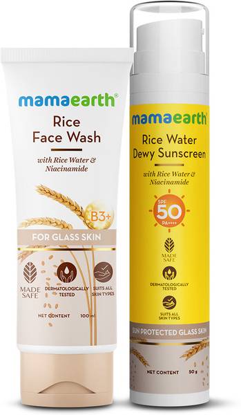 Mamaearth Radiant Rice Glow Combo | Rice Face Wash- 100 ml & Rice Water ...