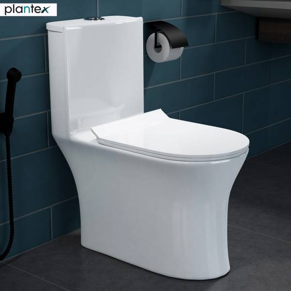 Plantex Commode for Toilet/Ceramic Western Commode/One Piece Western ...