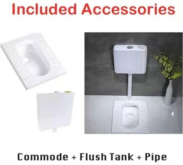 ACRT ACCURATE Floor Mounted Indian Toilet Commode 23" and flush tank ...
