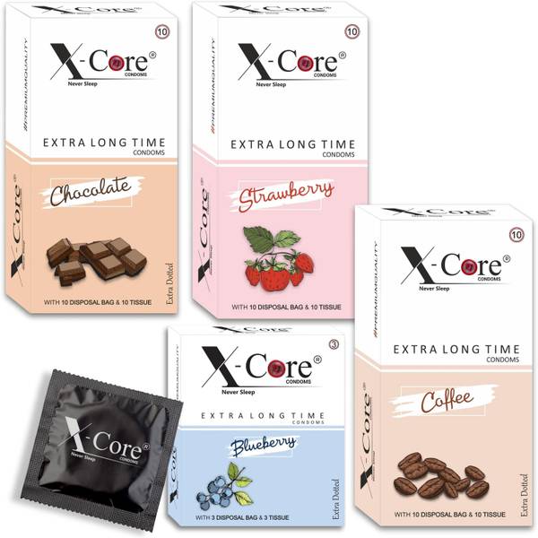 X-Core Condoms for Men (Extra Dotted, Extra Lubricated, Long Time & Mix ...