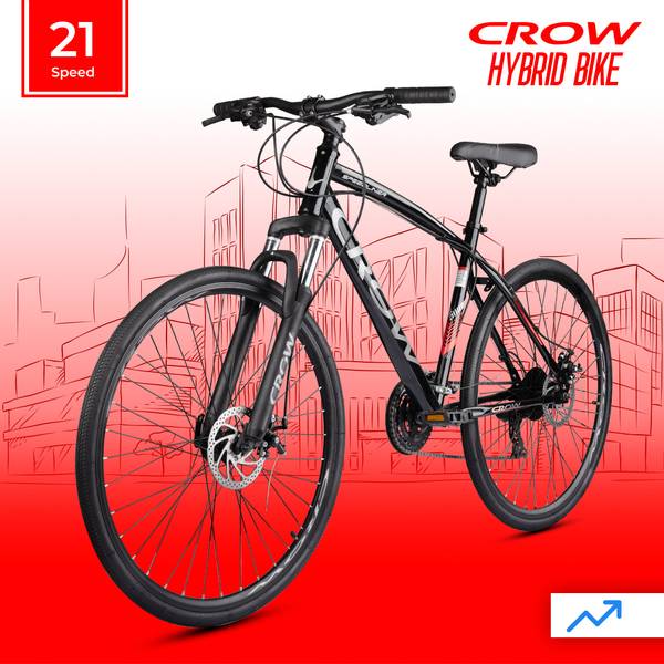 Crow SPEEDLINER 21 | FULLY FITTED | SHIMANO GEARED | FRONT SUSPENSION | DUAL DISC 700C T Hybrid ...