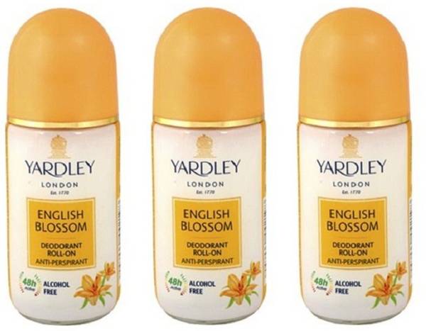 Yardley London English Blossom Deodorant Roll-On Alcohol Free 50ML Each ...