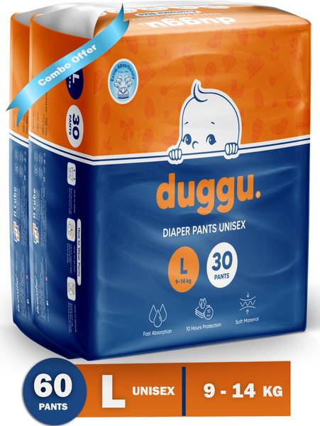 Duggu Baby Diapers Pants | UP to 10 hrs Absorption | 9 - 14 Kg | Large ...