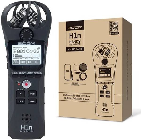 ZOOM H1N-VP Value Pack Handy Recorder 2 Tracks Digital Multi-track ...